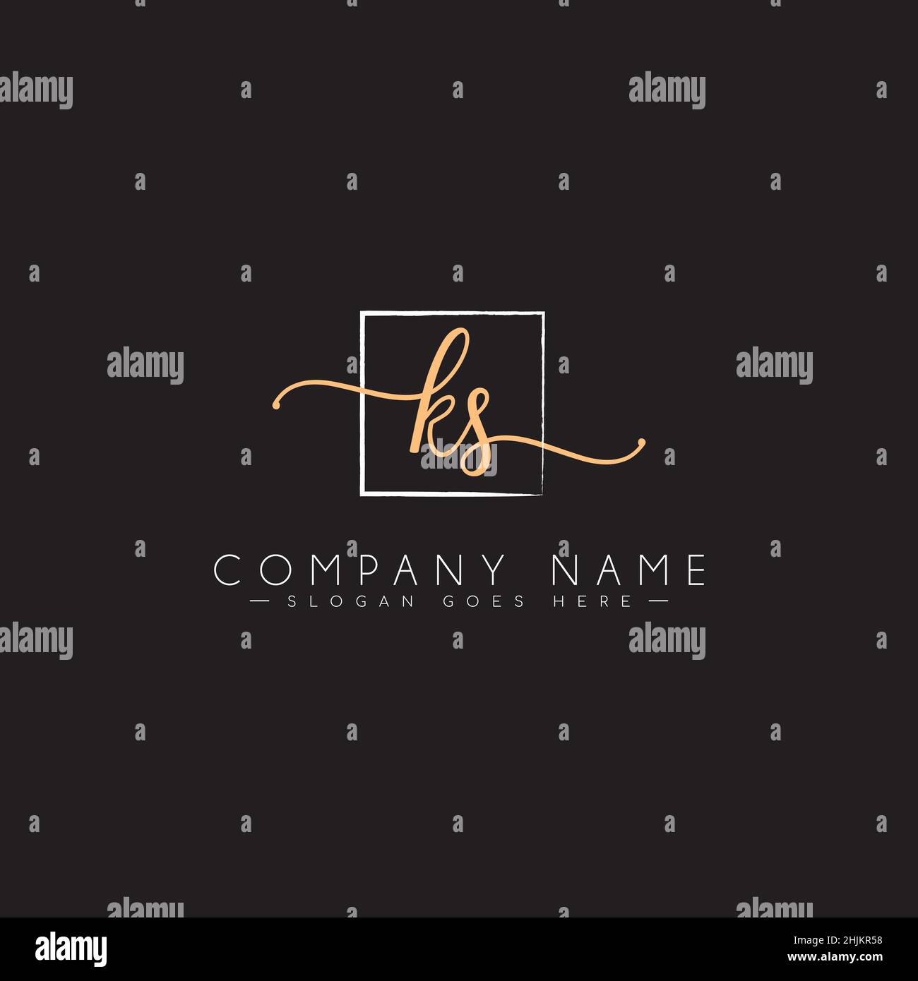 Initial Letter KS Logo - Handwritten Signature Style Logo - Minimal ...