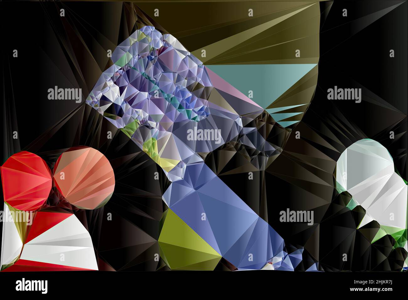 Artwork of abstract composition made with geometrical shapes and ...
