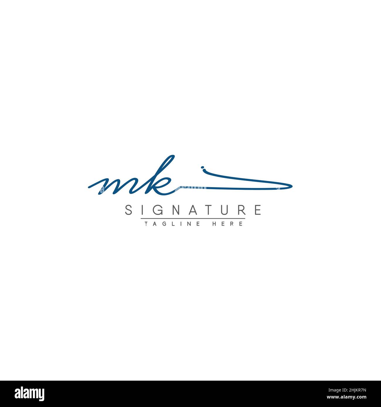 Initial Letter MK Logo - Hand Drawn Signature Logo - Minimal Vector ...