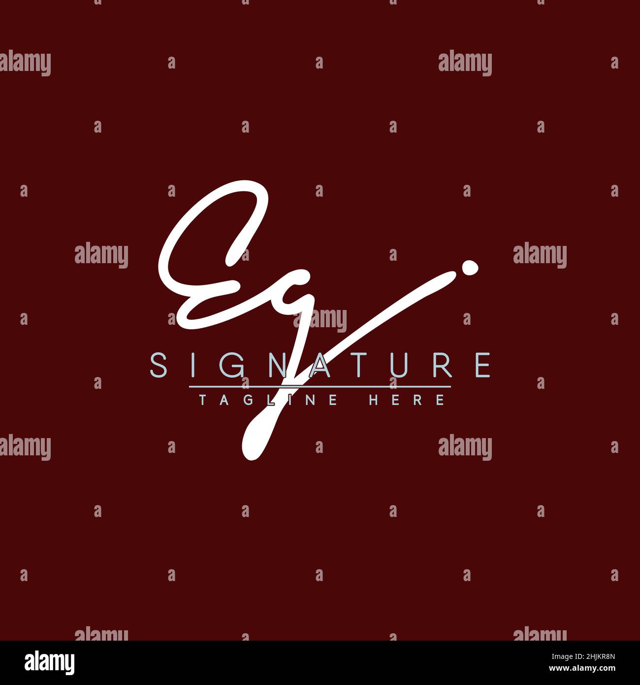 Initial Letter EG Logo - Handwritten Signature Style Logo - Minimal ...