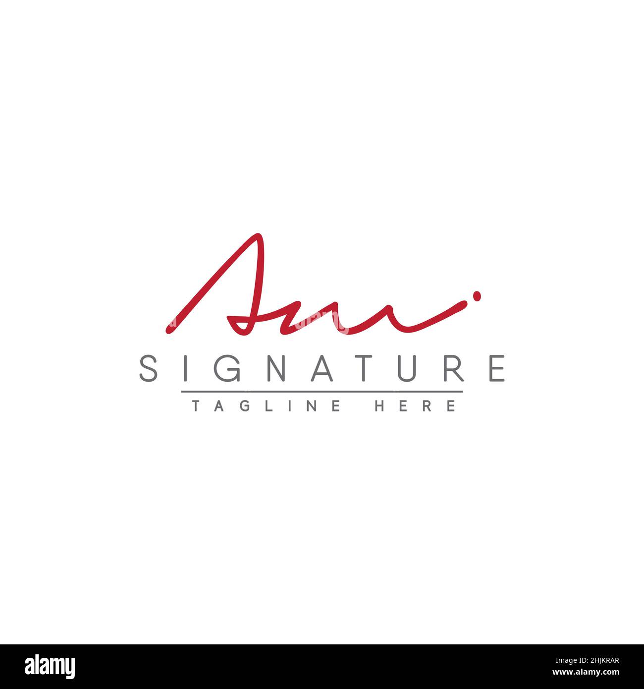 Initial Letter AM Logo - Hand Drawn Signature Style Logo - Minimal ...