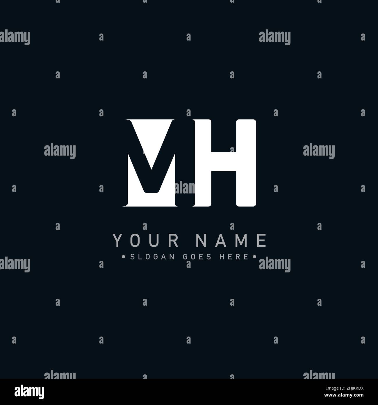 Initial Letter MH Logo - Simple Business Logo for Alphabet M and H ...