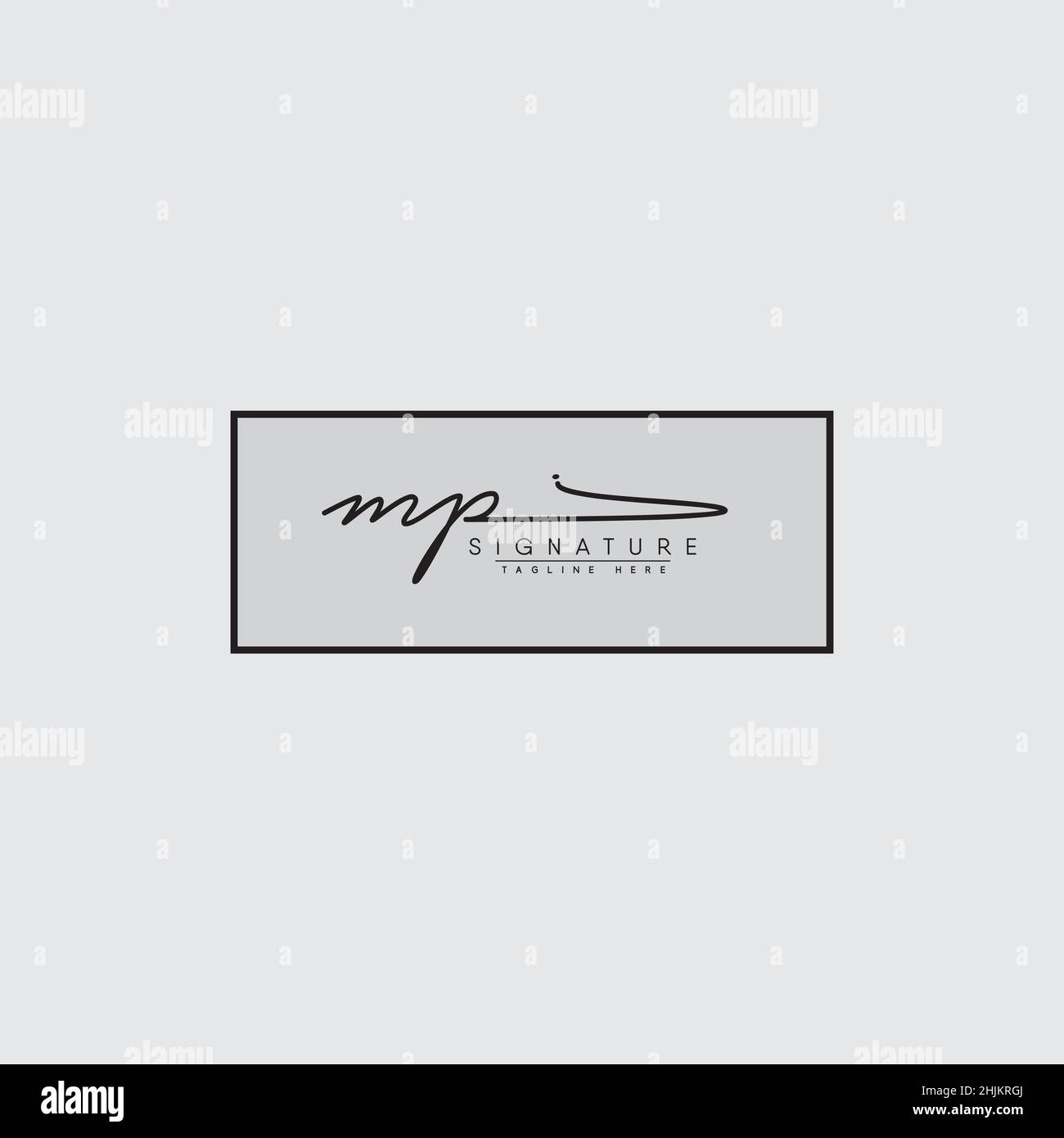 Initial Letter MP Logo - Handwritten Signature Style Logo - Minimal Vector Logo for Initials in ...