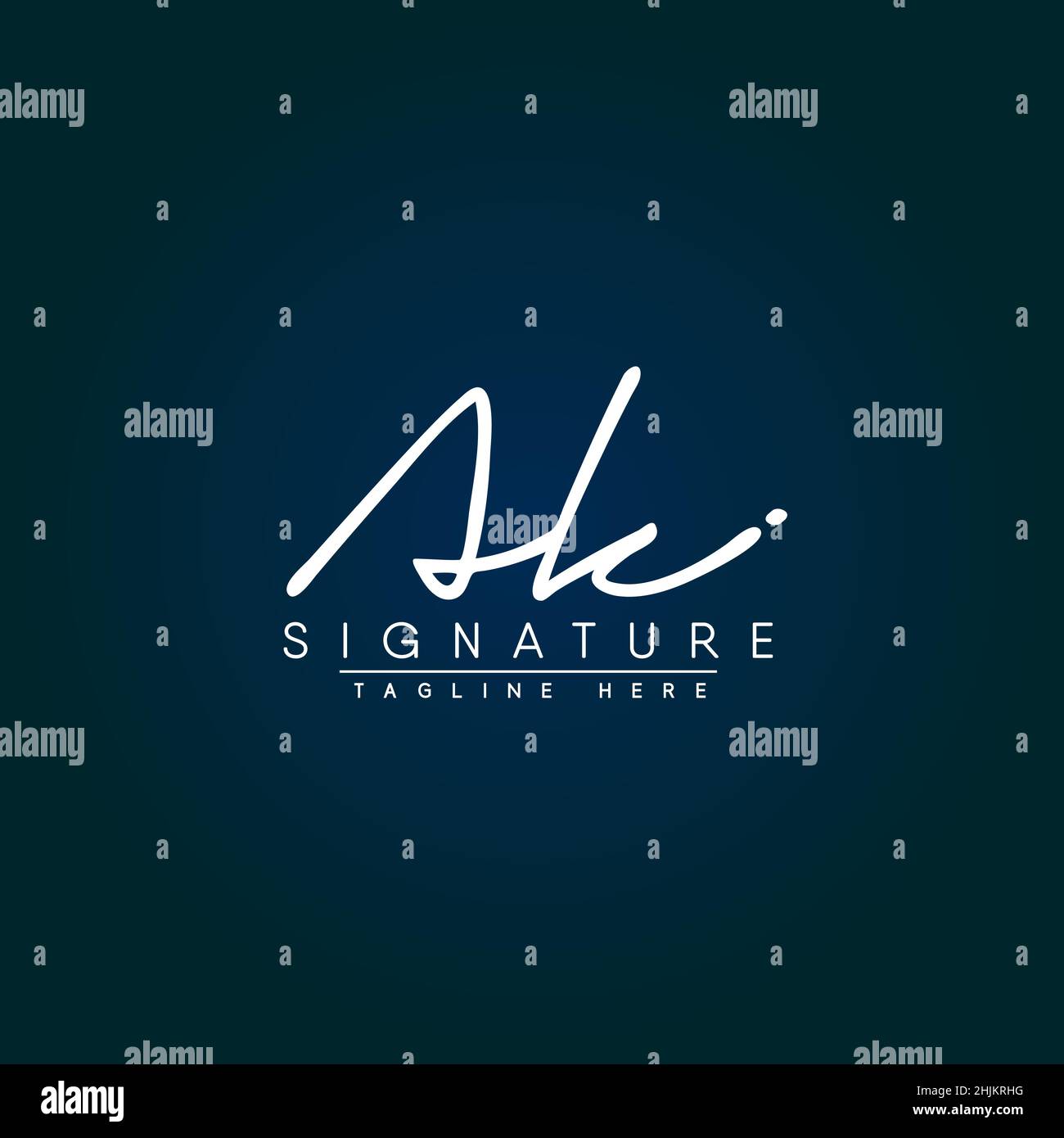 Initial Letter AK Logo - Hand Drawn Signature Style Logo - Minimal ...