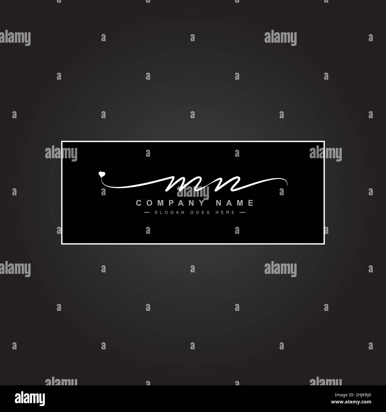 Initial Letter MN Logo - Hand Drawn Signature Style Logo - Minimal ...