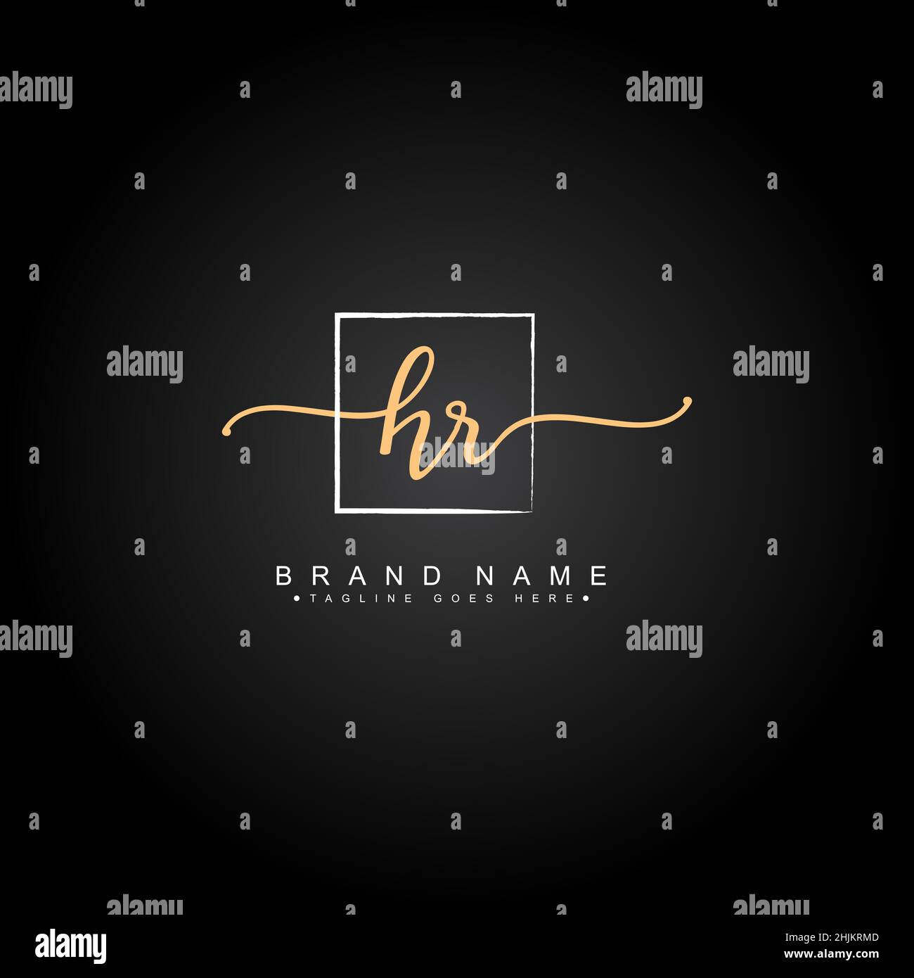 Initial Letter HR Logo - Handwritten Signature Logo - Minimal Vector ...