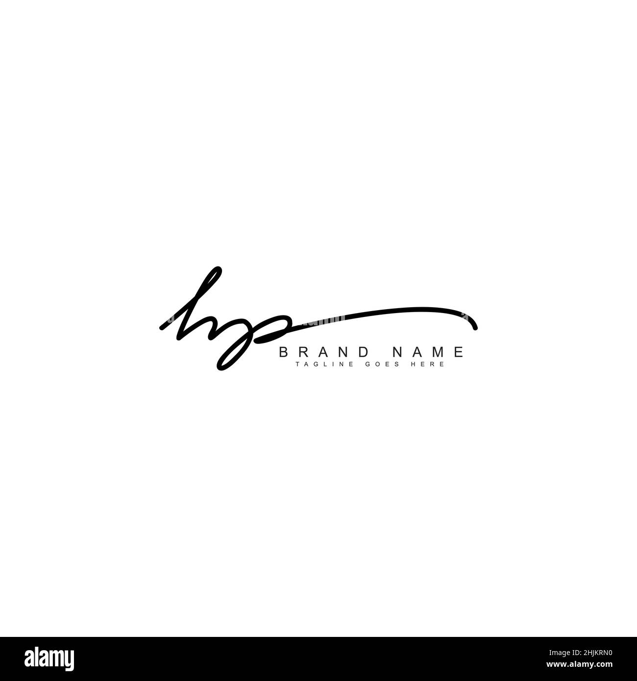 Initial Letter HP Logo - Hand Drawn Signature Style Logo - Minimal ...