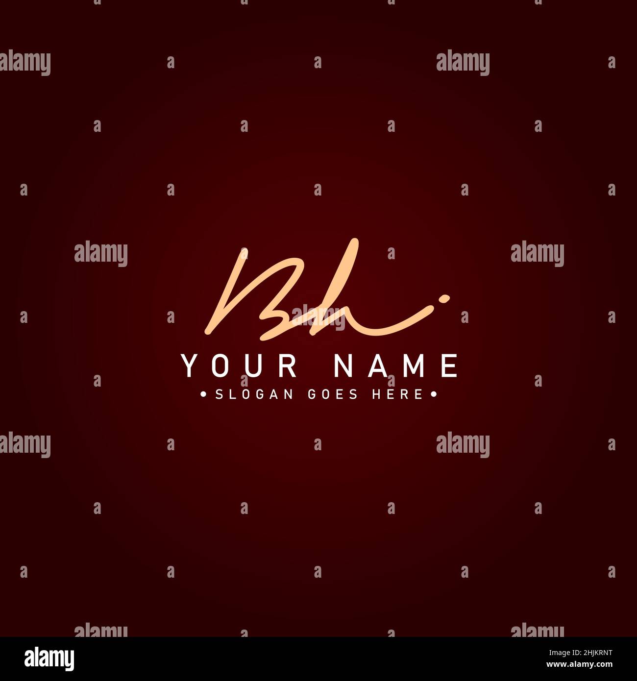 Initial Letter BH Logo - Hand Drawn Signature Logo - Minimal Vector ...