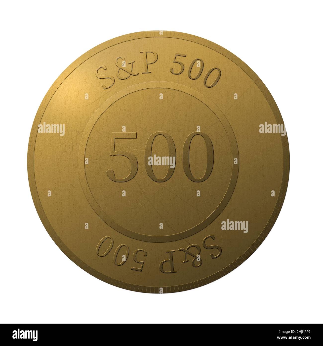 S&P 500 golden coin. Economy and financial concept. Buy and sell stocks ...