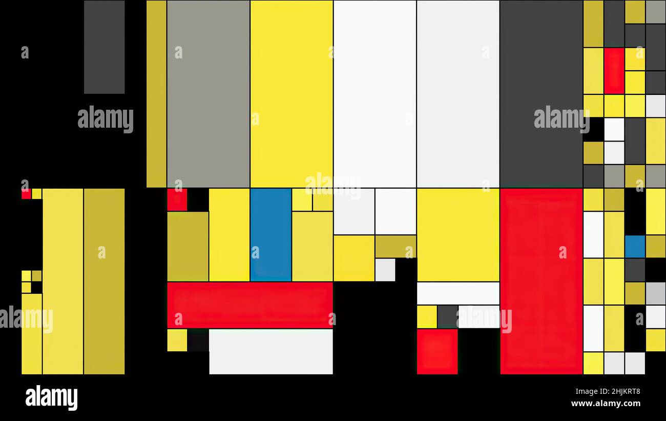 Colorful rectangles mondrian style art illustration Stock Photo - Alamy