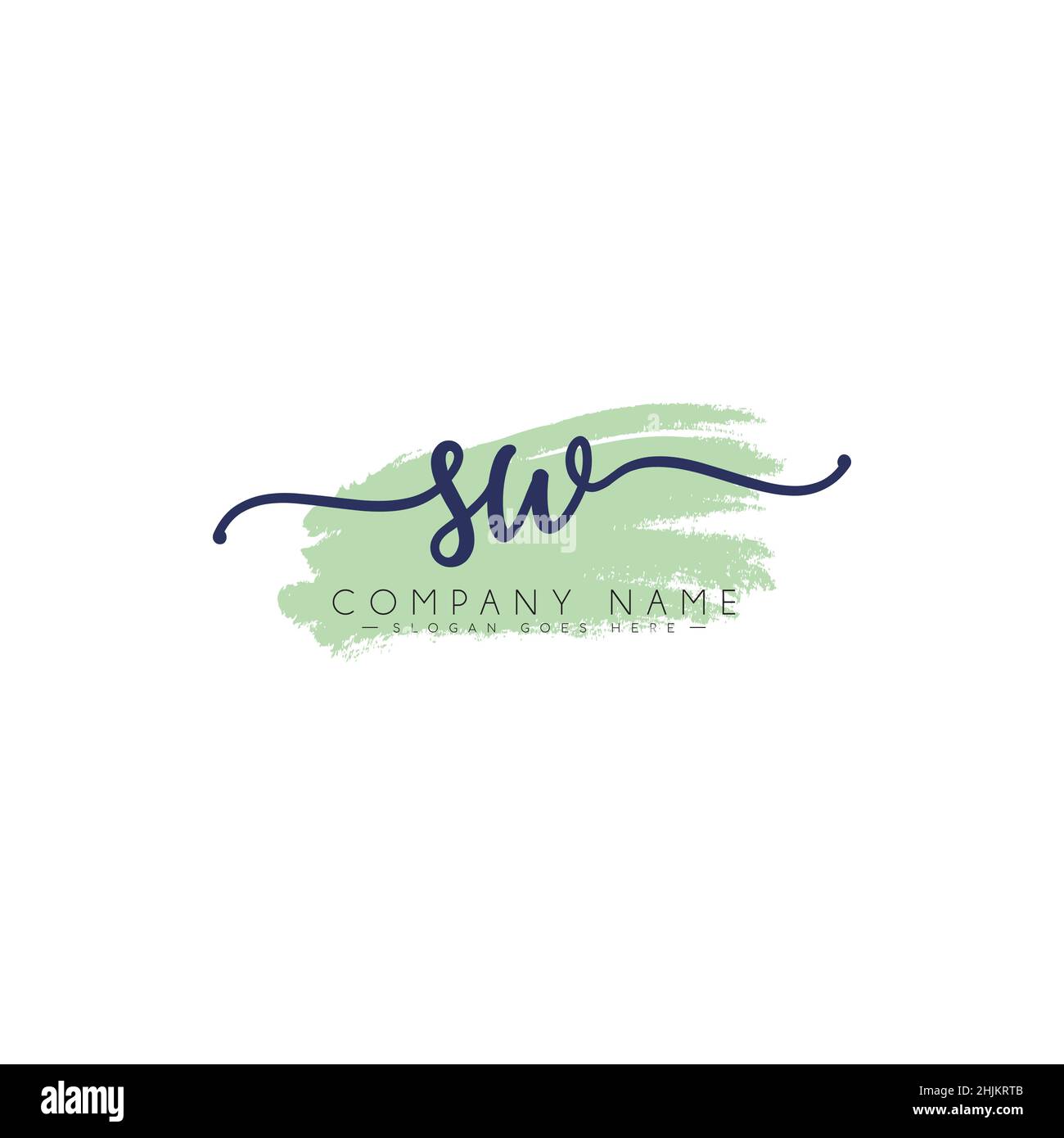 Initial Letter SW Logo - Hand Drawn Signature Style Logo - Minimal Vector Logo for Initials in ...