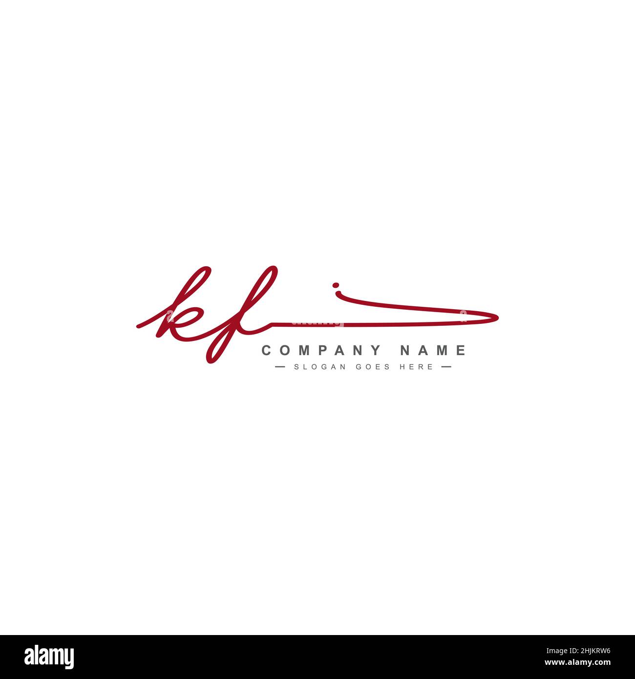Initial Letter KF Logo - Hand Drawn Signature Logo - Minimal Vector ...