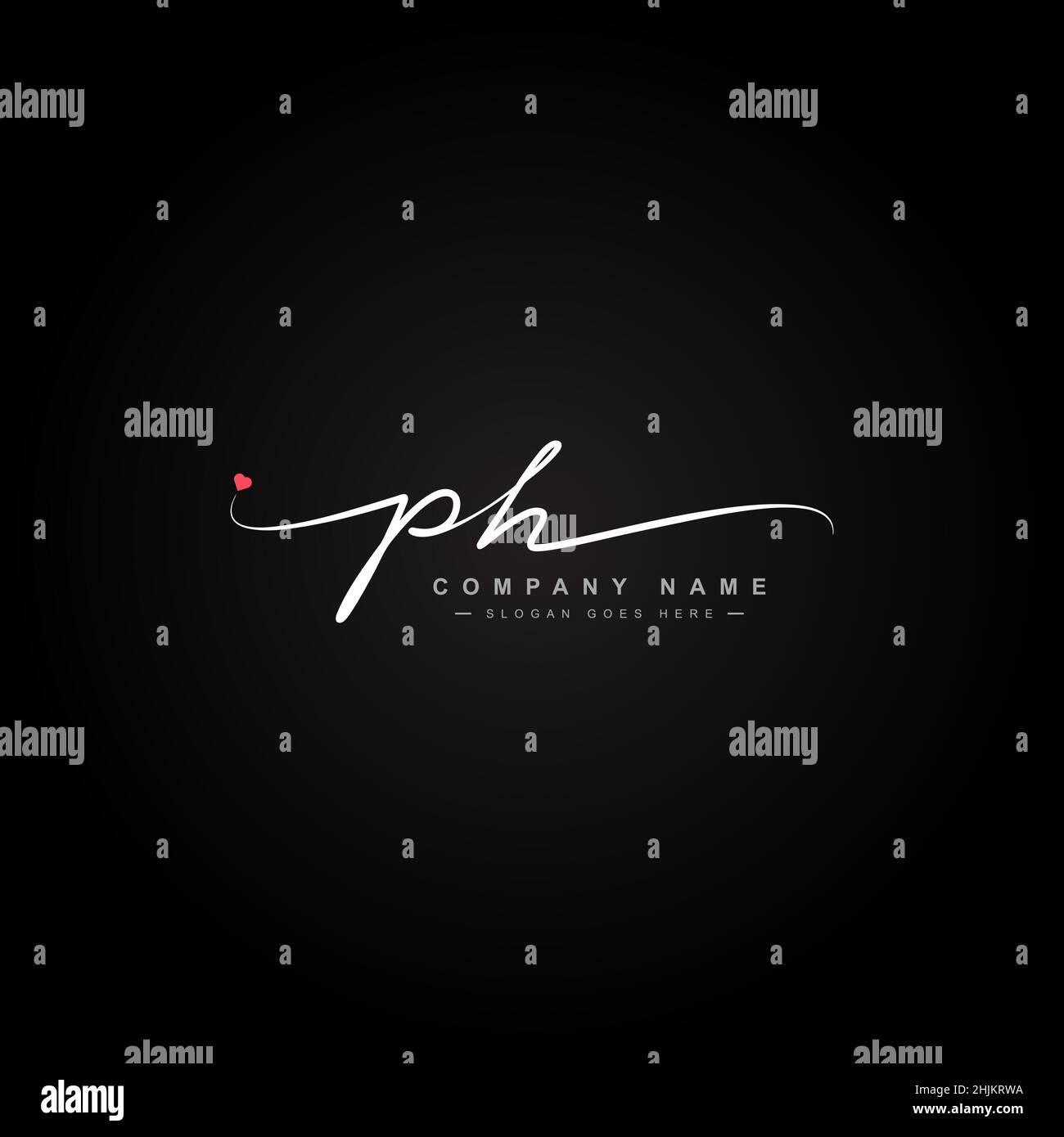 Initial Letter PH Logo - Hand Drawn Signature Logo - Minimal Vector ...