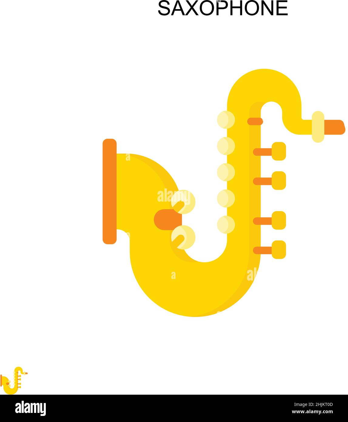 Saxophone Simple vector icon. Illustration symbol design template for ...