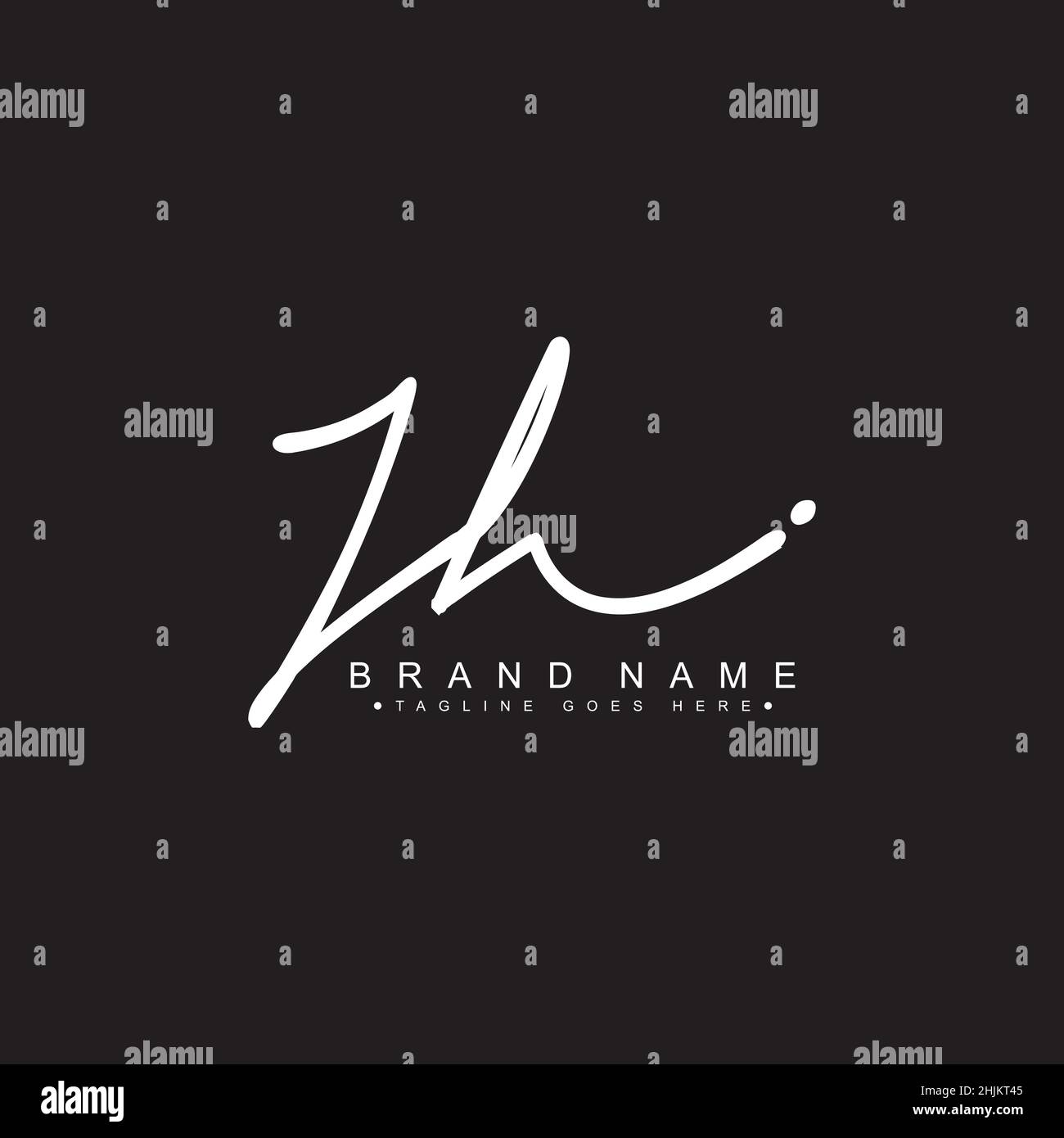 Initial Letter JH Logo - Hand Drawn Signature Logo - Minimal Vector ...