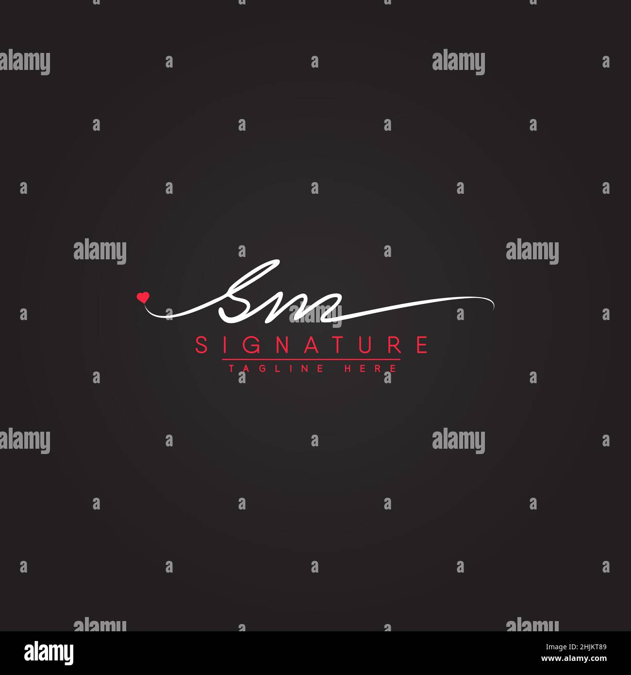 Initial Letter SM Logo - Hand Drawn Signature Logo - Minimal Vector ...
