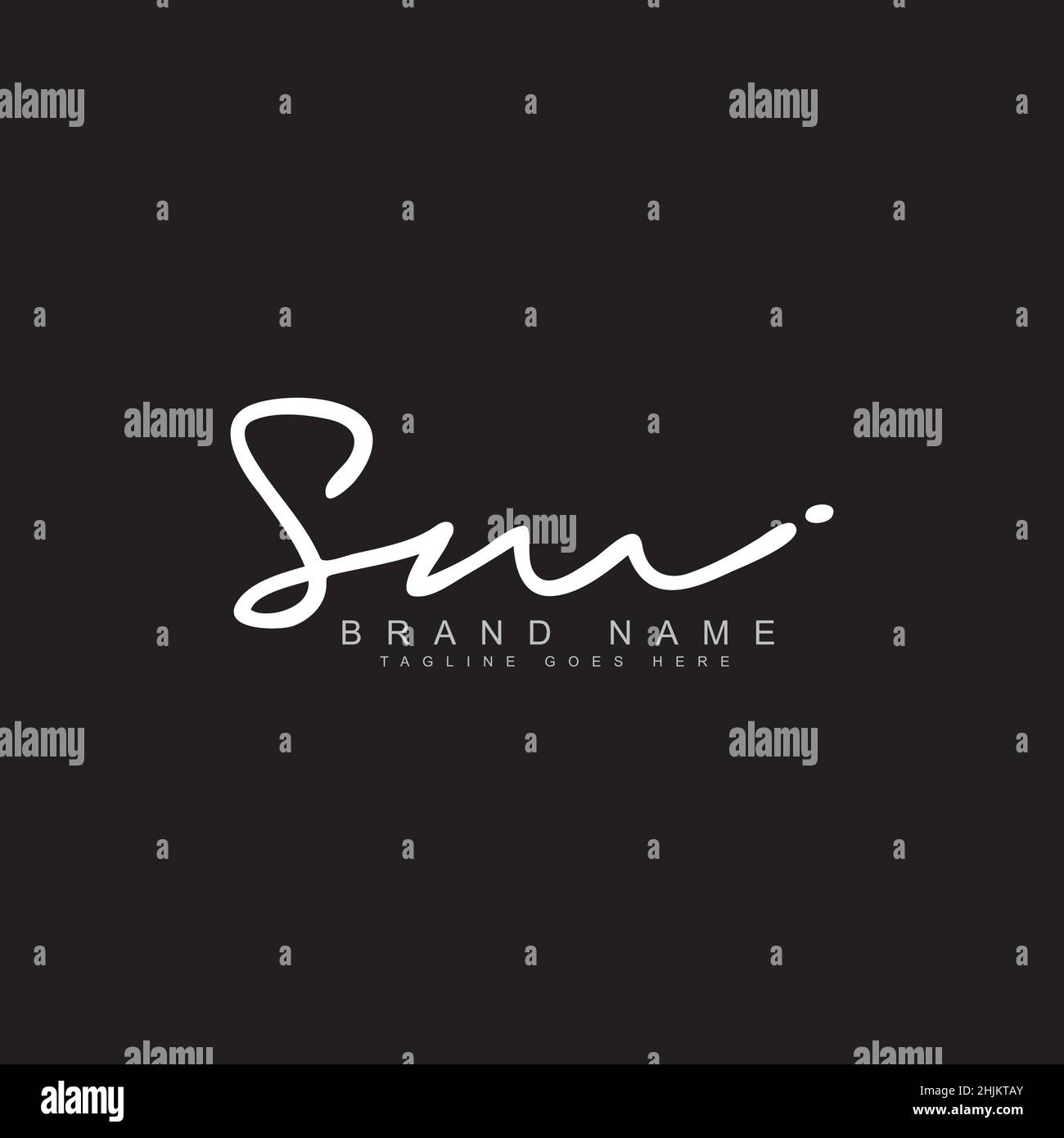 Initial Letter SM Logo - Handwritten Signature Logo - Minimal Vector ...