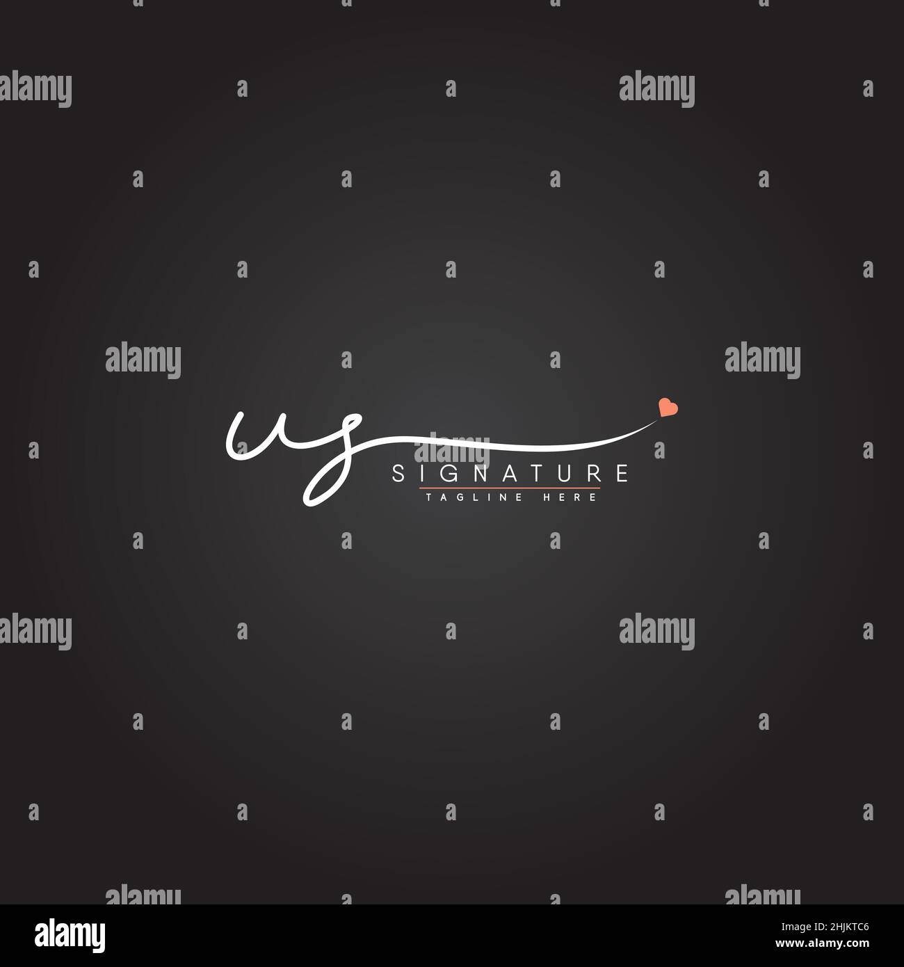 Initial Letter US Logo - Handwritten Signature Style Logo - Minimal ...