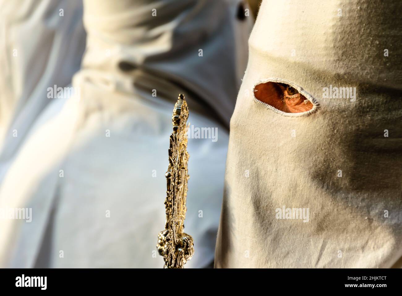 Detail of penitent performing his penance station Stock Photo - Alamy