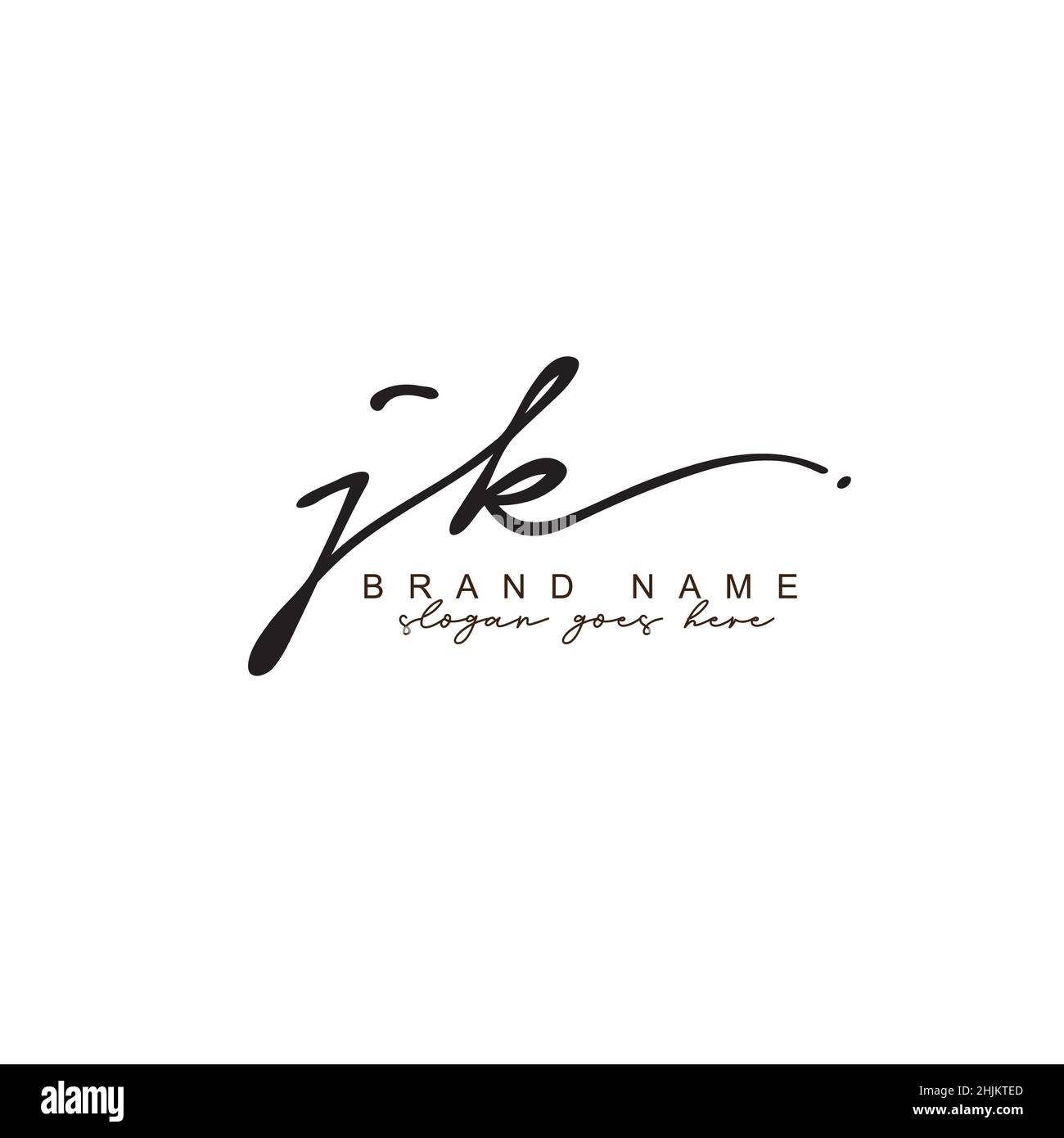 Initial Letter JK Logo - Handwritten Signature Style Logo - Minimal ...