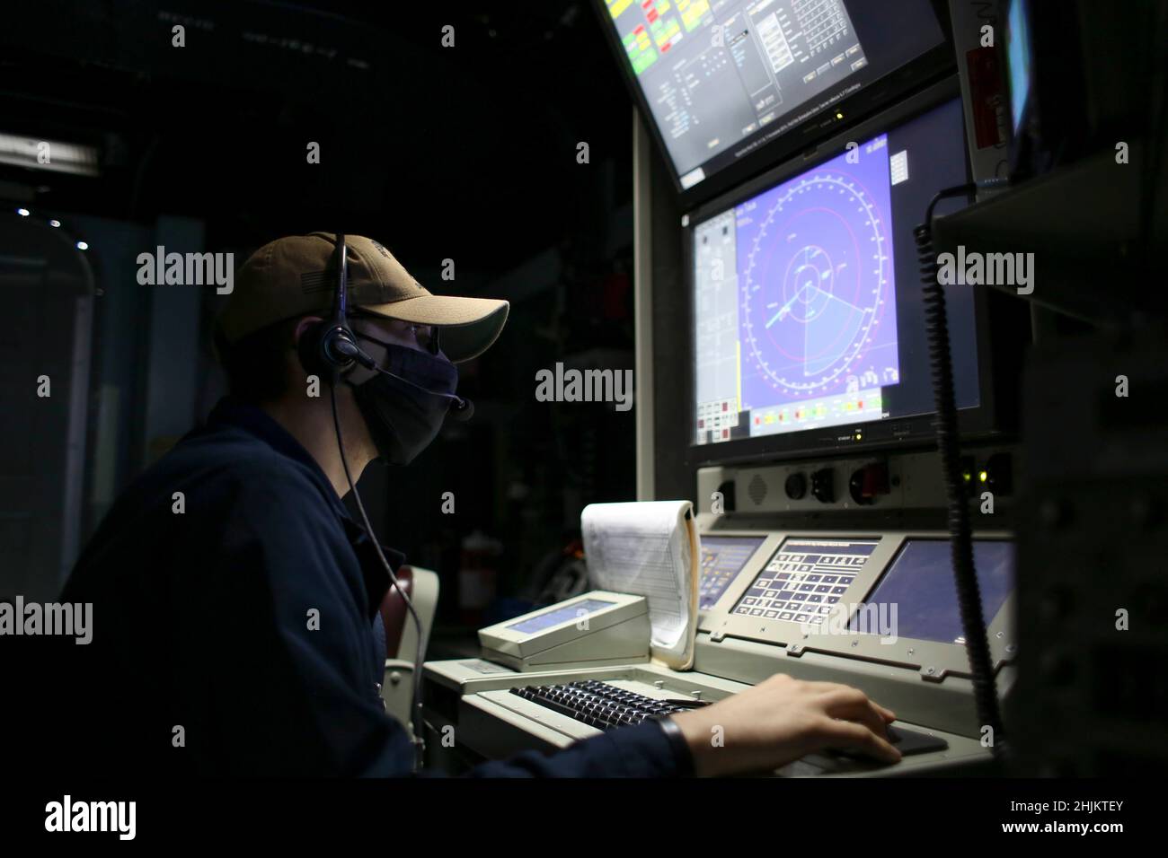 PHILIPPINE SEA (Jan. 23, 2022) Operations Specialist 3rd Class Jordan ...