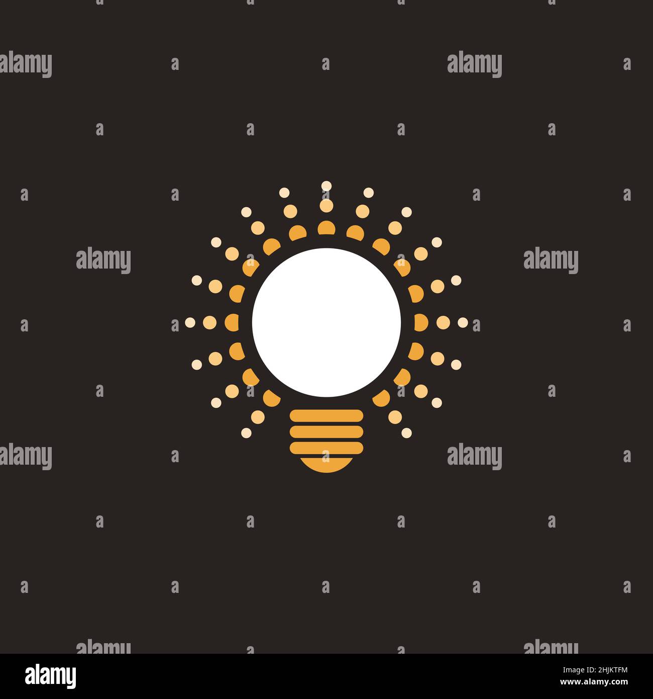 Stylized Bulb Logo - Vector Icon of White and Orange Bulb - Bright ...