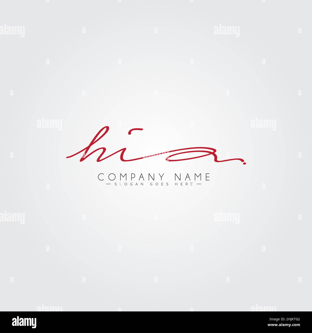 Initial Letter HI Logo - Hand Drawn Signature Style Logo - Minimal ...