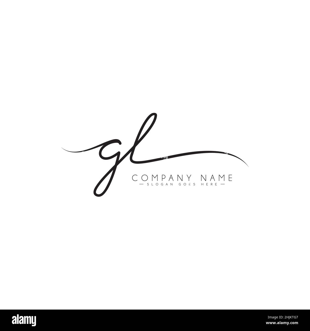 Initial Letter GL Logo - Hand Drawn Signature Logo - Minimal Vector ...