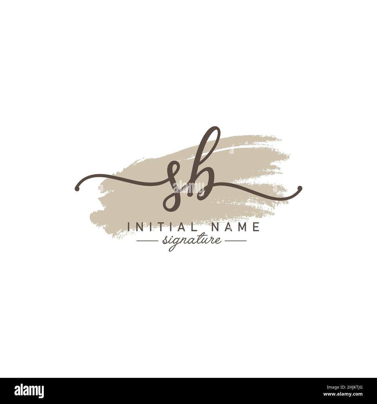 Initial Letter SB Logo - Hand Drawn Signature Style Logo - Minimal ...