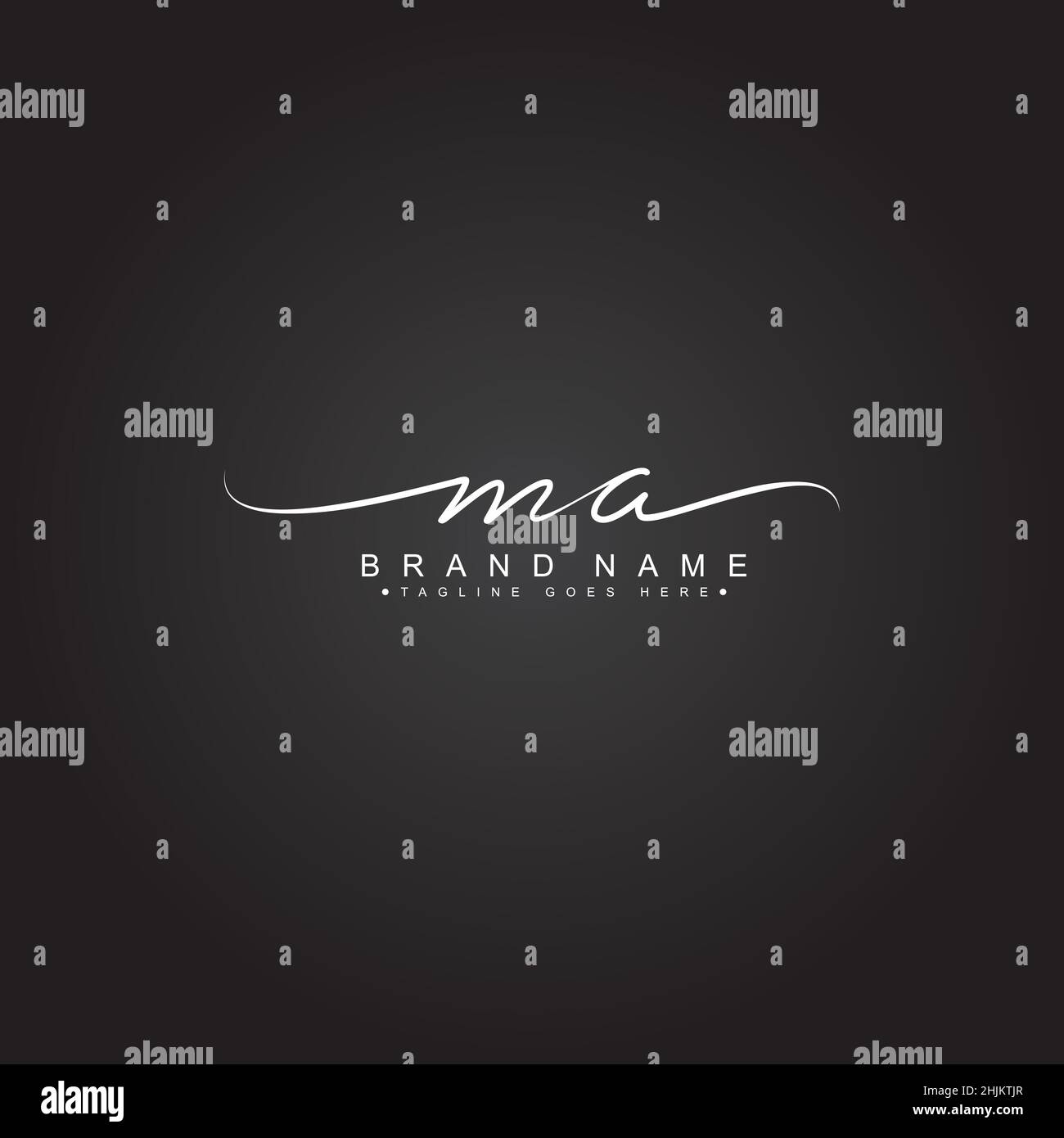 Initial Letter MA Logo - Handwritten Signature Logo - Minimal Vector ...