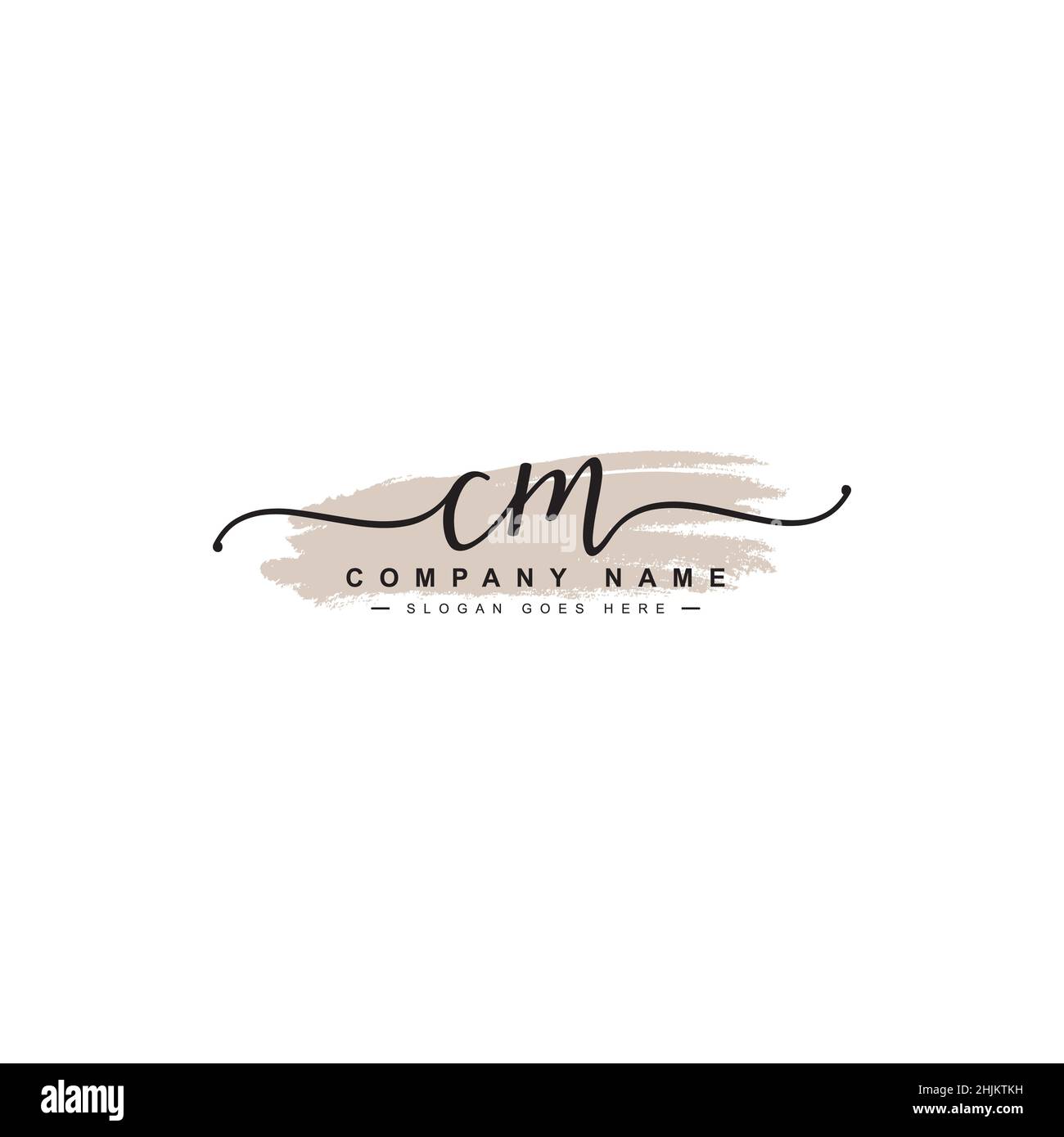 Initial Letter CM Logo - Hand Drawn Signature Logo - Minimal Vector ...