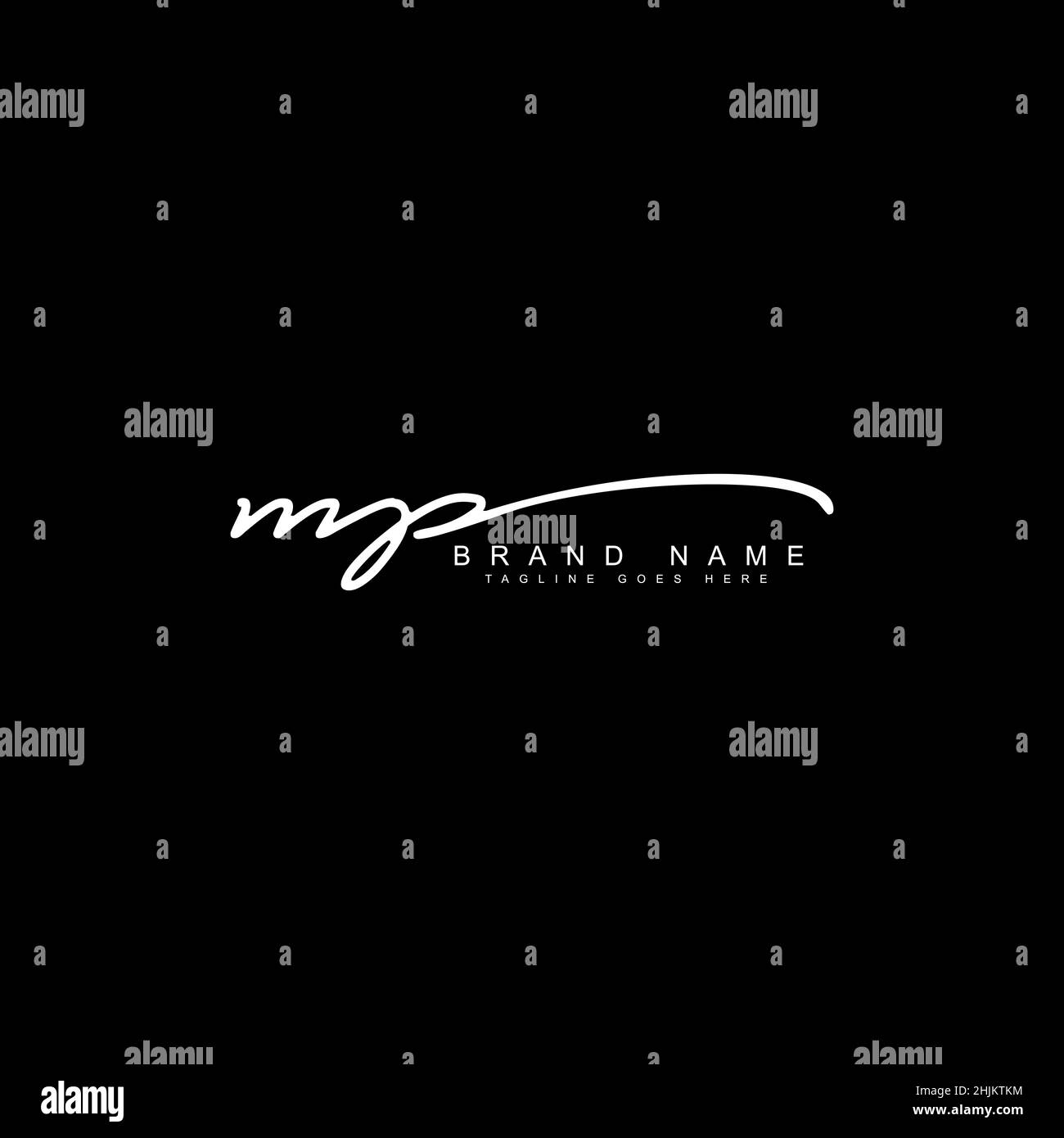 Initial Letter MP Logo - Handwritten Signature Logo - Minimal Vector ...