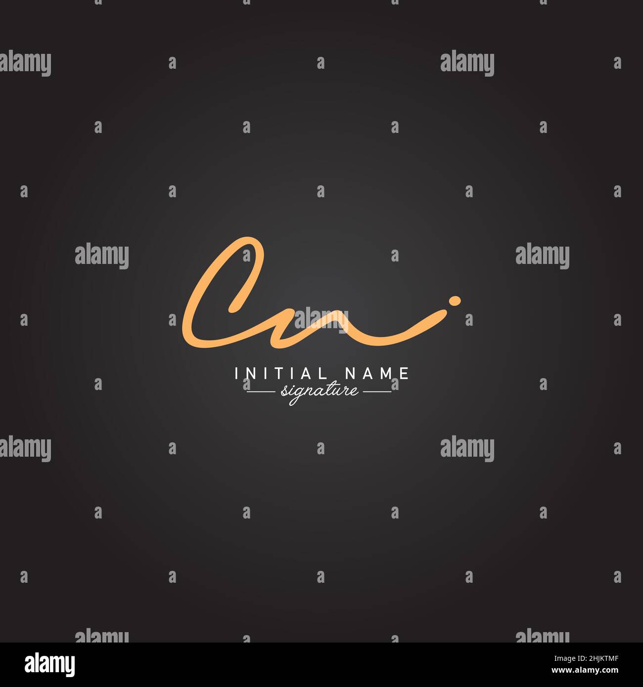 Initial Letter CN Logo - Hand Drawn Signature Logo - Minimal Vector ...