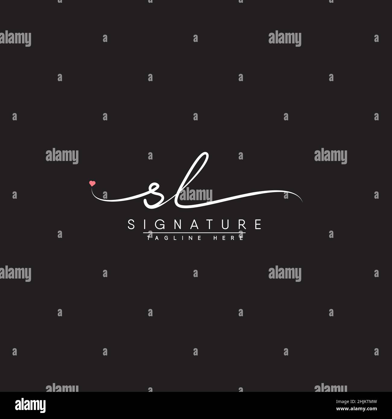 Initial Letter SL Logo - Handwritten Signature Style Logo - Minimal ...