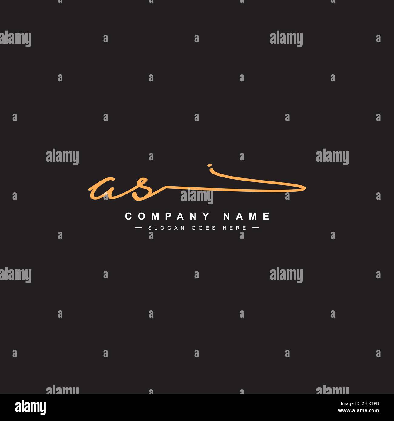 Initial Letter AS Logo - Handwritten Signature Logo - Minimal Vector ...