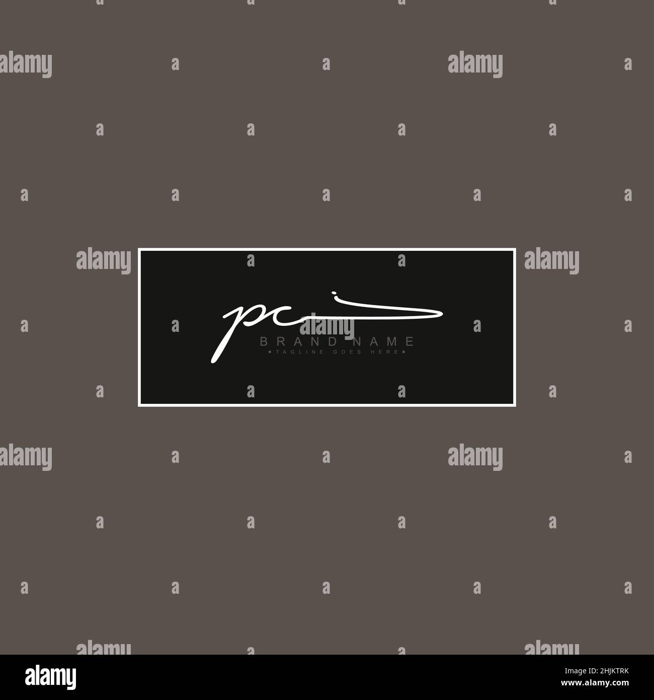 Initial Letter PC Logo - Hand Drawn Signature Logo - Minimal Vector ...