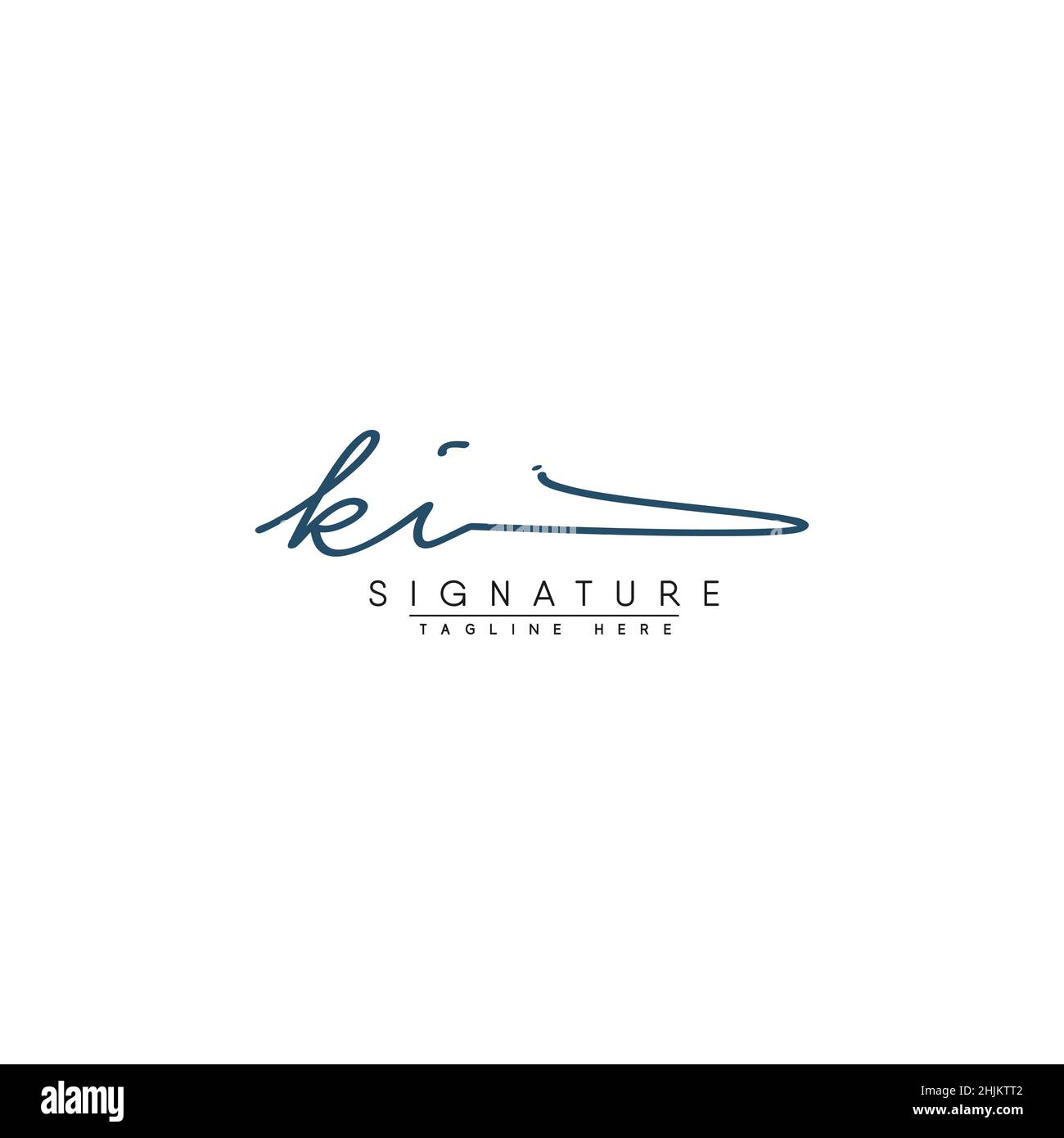 Initial Letter KI Logo - Handwritten Signature Logo - Minimal Vector ...
