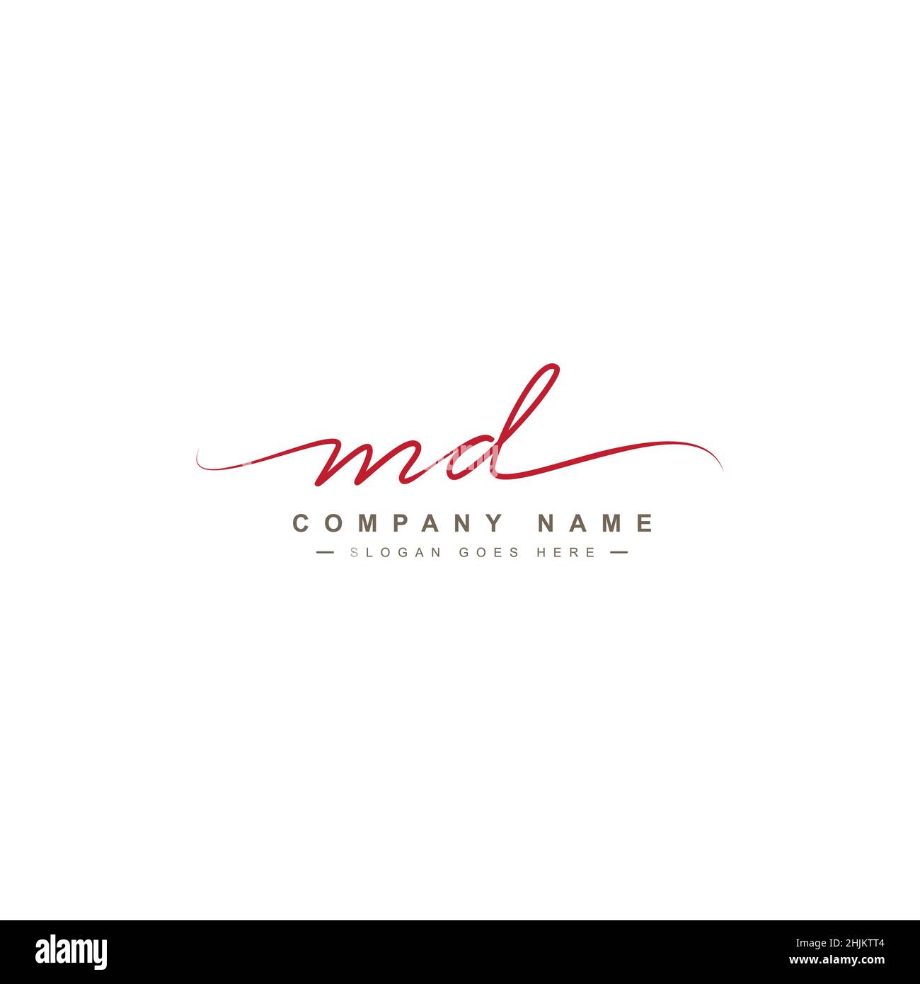 Initial Letter MD Logo - Hand Drawn Signature Logo - Minimal Vector ...