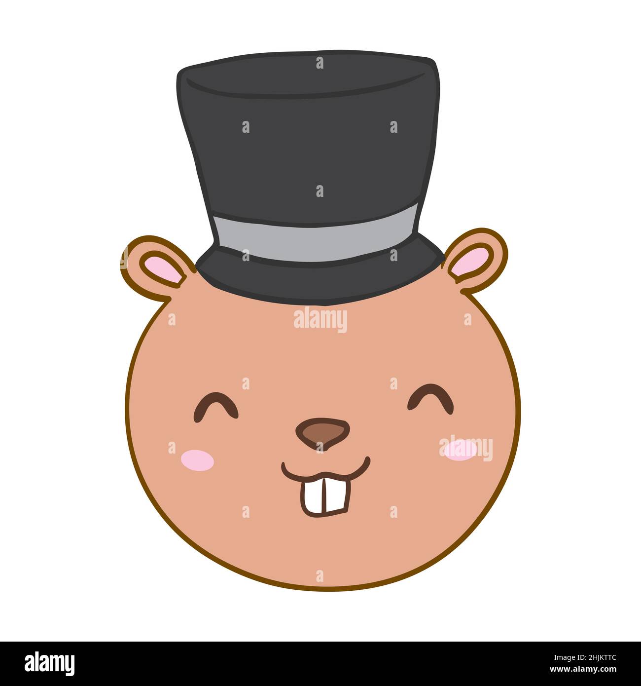 cute groundhog illustration groundhog day. Suitable for mascot designs ...