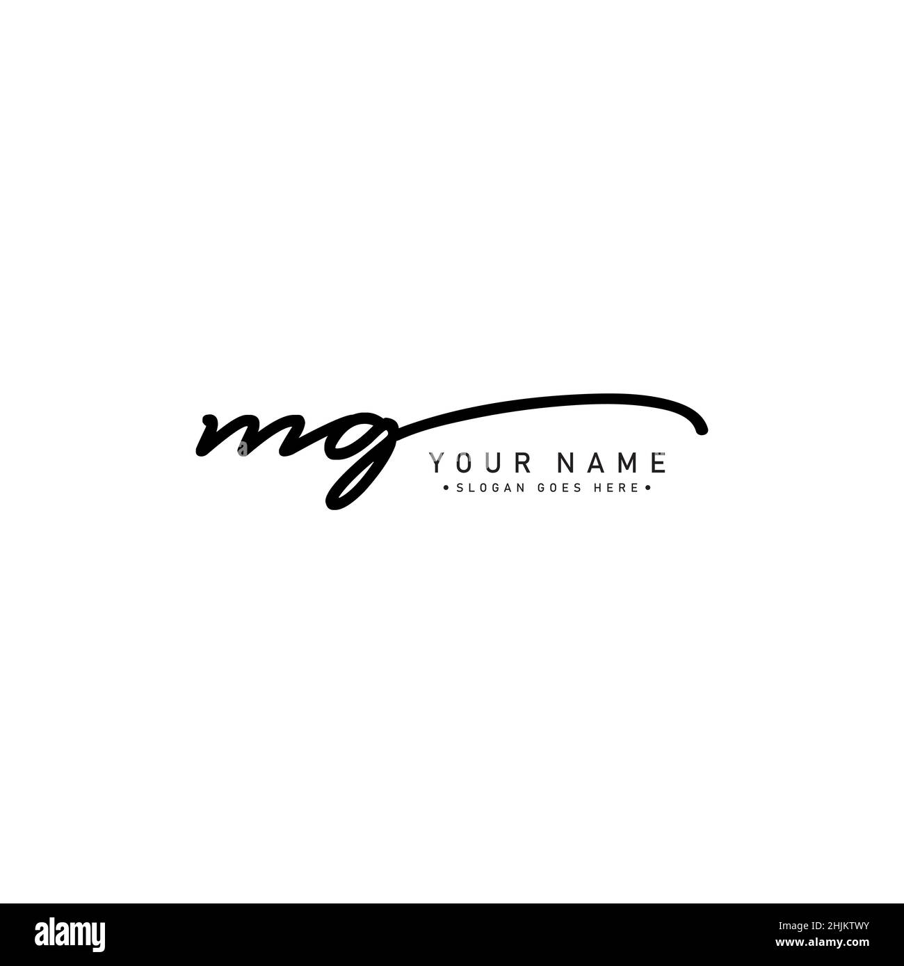 Initial Letter MG Logo - Handwritten Signature Style Logo - Minimal ...