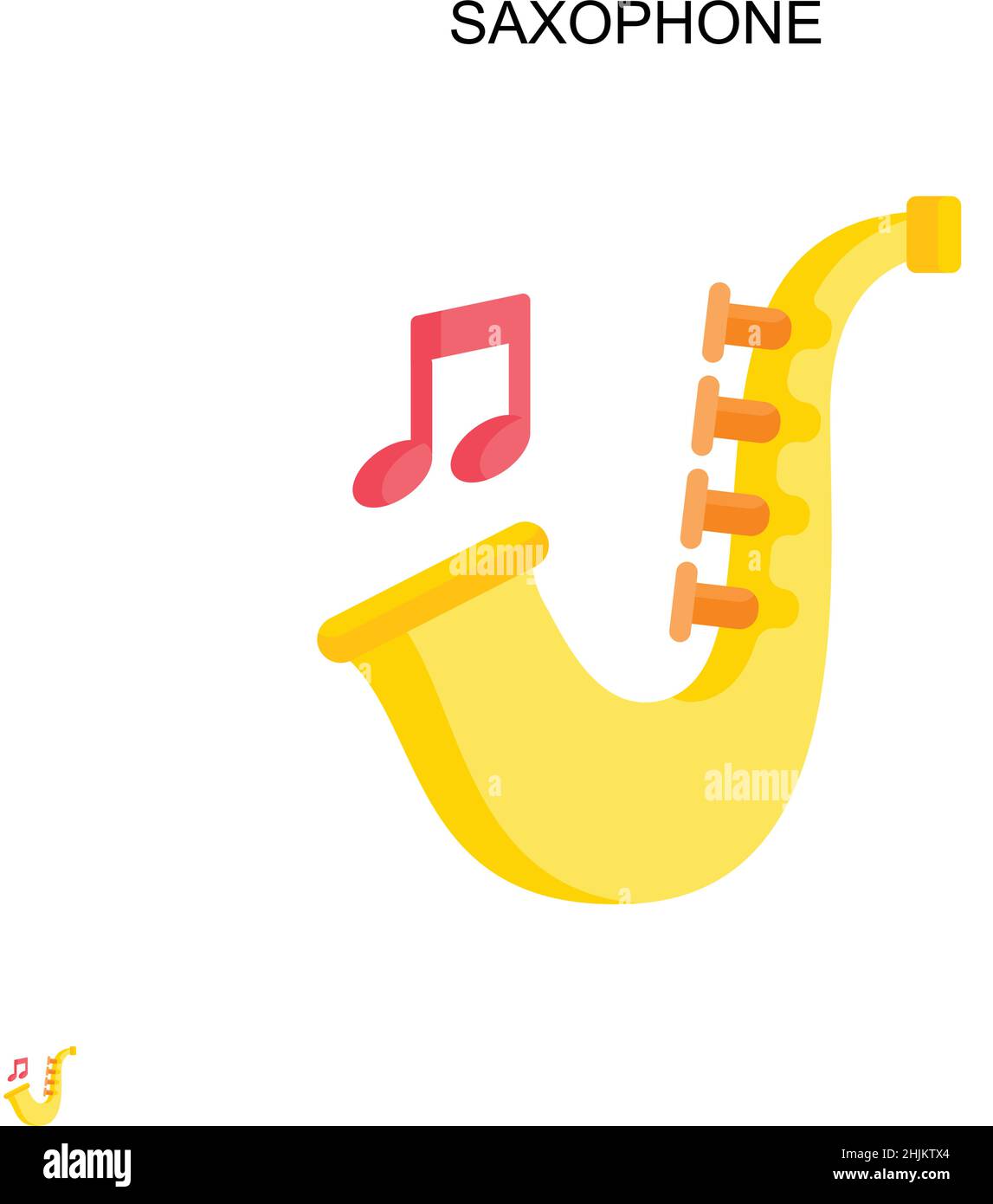 Saxophone Simple vector icon. Illustration symbol design template for ...