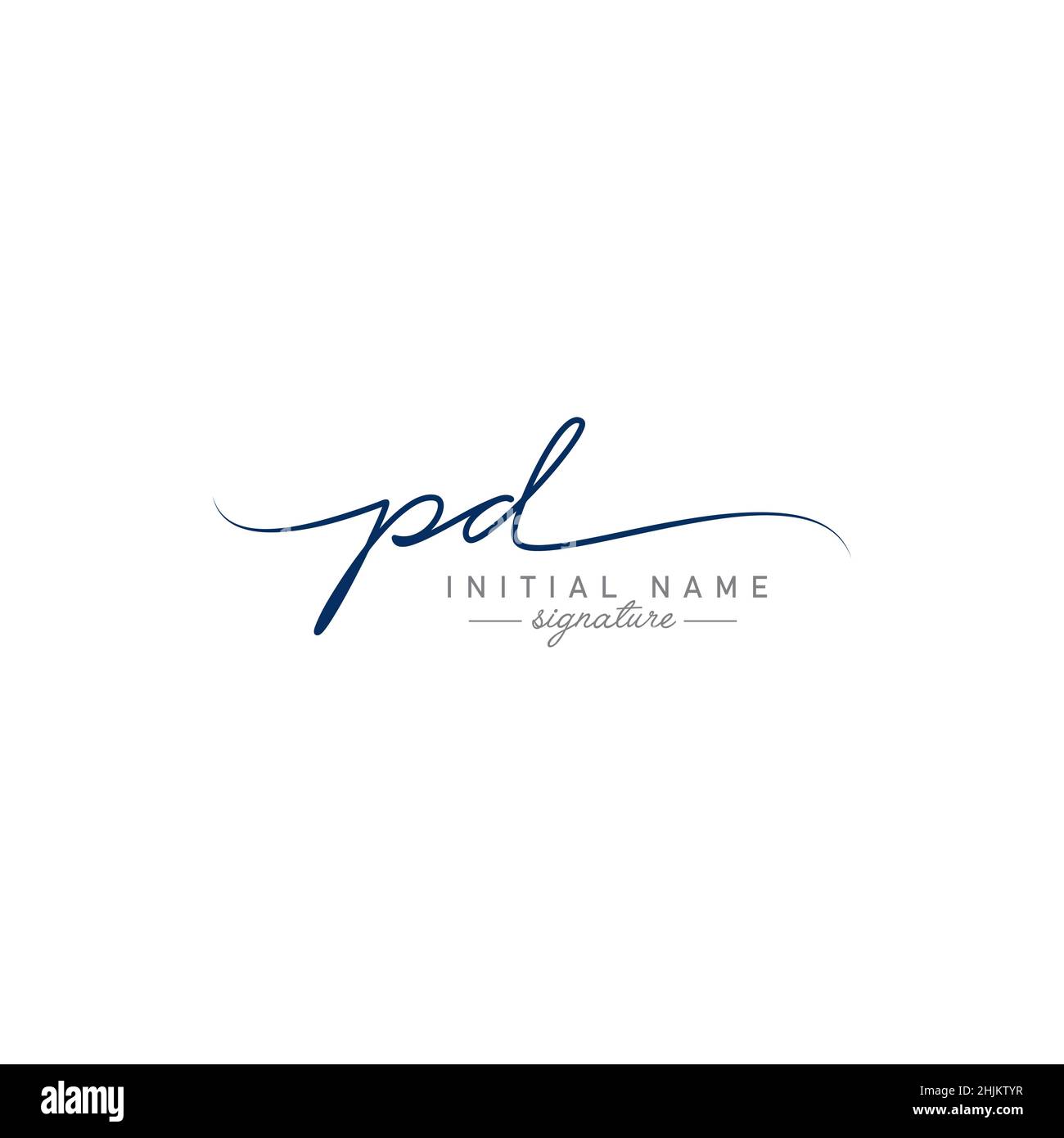 Initial Letter PD Logo - Handwritten Signature Style Logo - Minimal ...