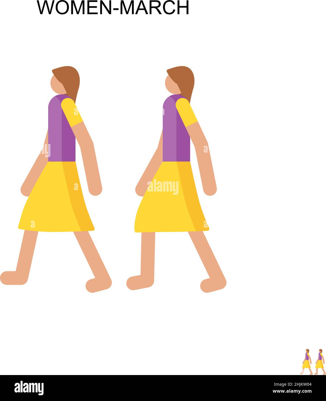 Women-march Simple vector icon. Illustration symbol design template for ...