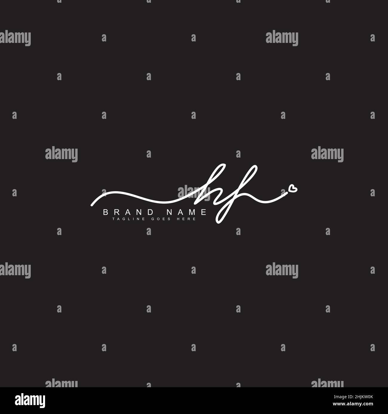 Initial Letter HF Logo - Handwritten Signature Logo - Minimal Vector ...