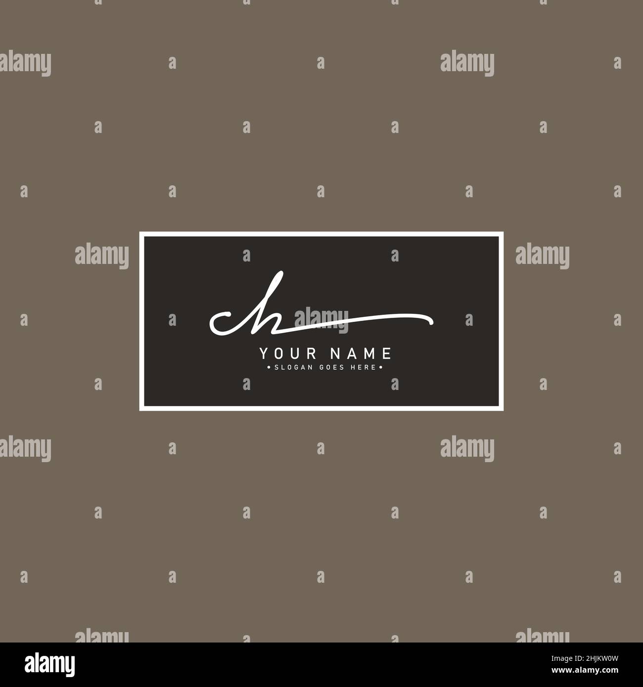 Initial Letter CH Logo - Handwritten Signature Logo - Minimal Vector ...