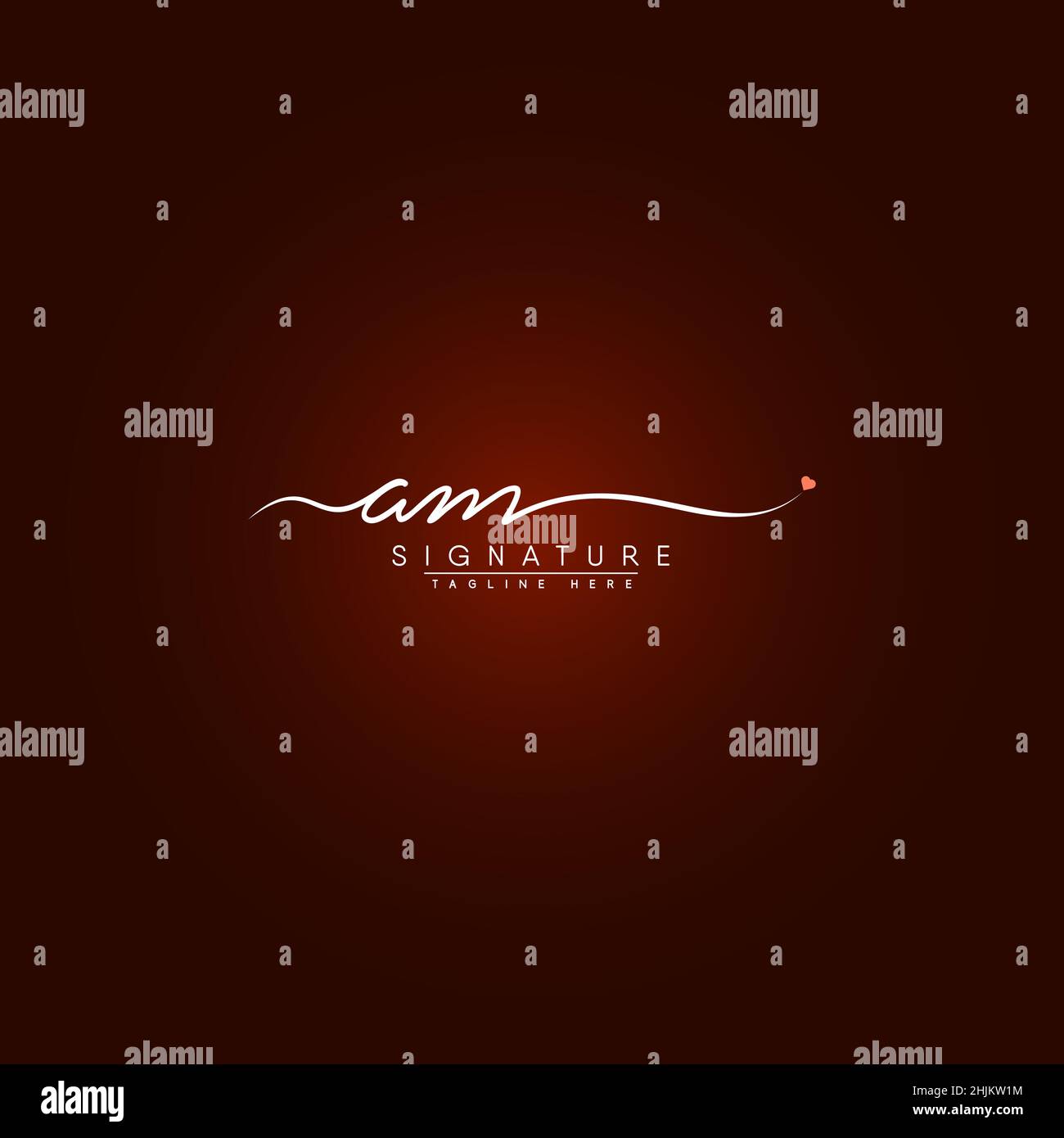 Initial Letter AM Logo - Hand Drawn Signature Style Logo - Minimal ...