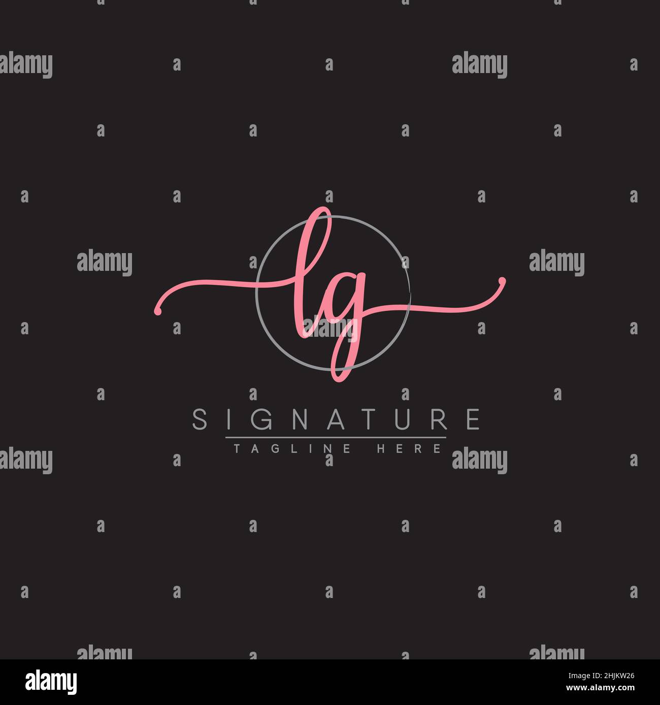 Initial Letter LG Logo - Hand Drawn Signature Style Logo - Minimal ...