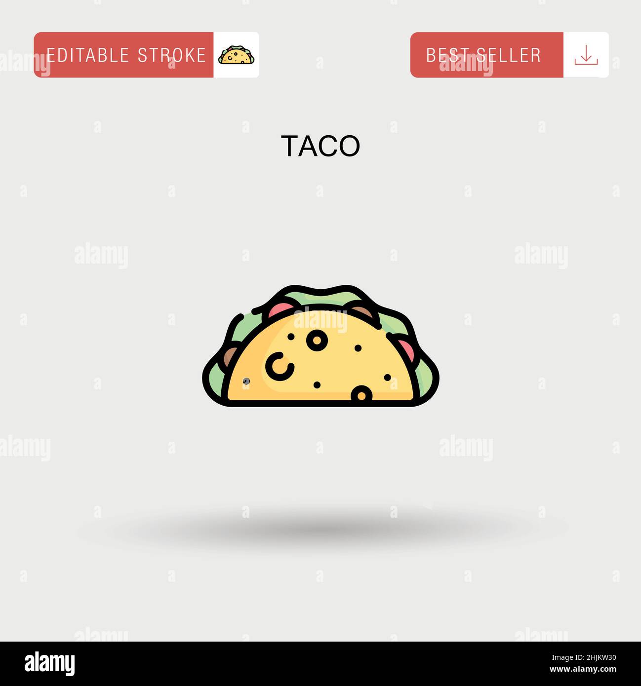 Taco Simple vector icon Stock Vector Image & Art - Alamy