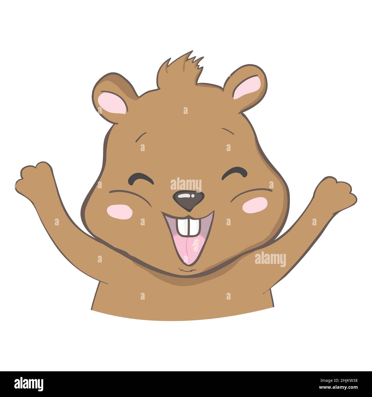 cute groundhog illustration groundhog day. Suitable for mascot designs ...