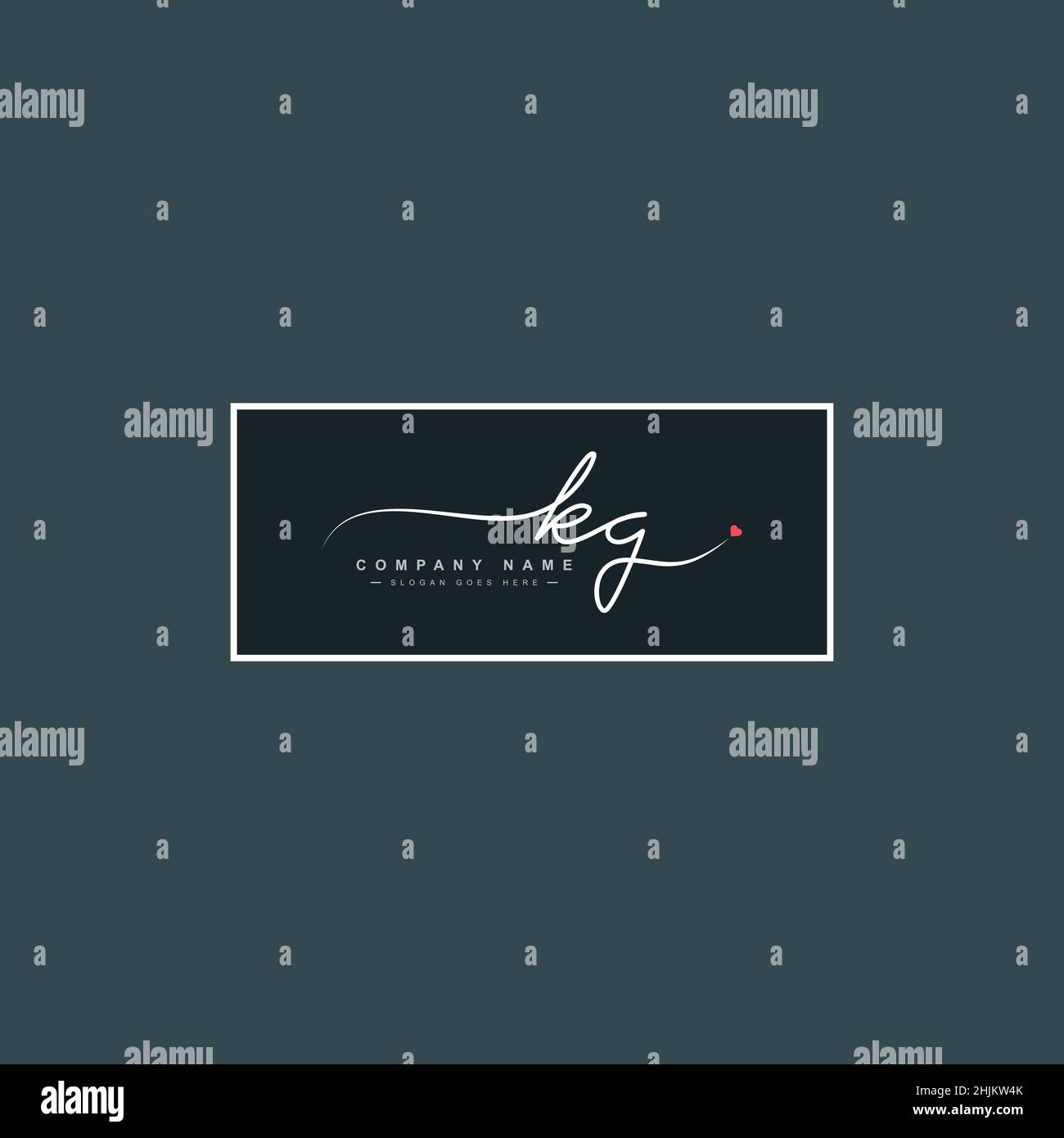Initial Letter KG Logo - Handwritten Signature Logo - Minimal Vector ...